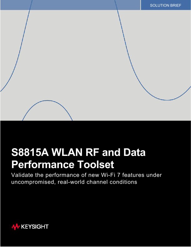 S8815A WLAN RF and Data Performance Toolset PDF Asset Page | Keysight